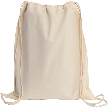 Amazon.com | (12 Pack) 1 Dozen - Durable Cotton Drawstring Tote Bags ...