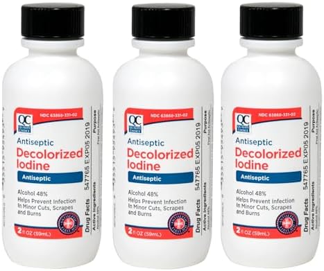 Amazon.com: Iodine Tincture Decolorized Liquid First Aid, Antiseptic (2 ...
