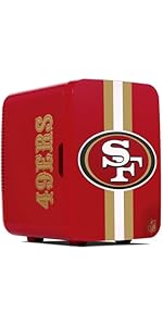 Amazon.com: Ukonic NFL San Francisco 49ers 15-Can Mini Fridge 10L – AC ...
