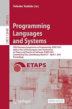 Programming Languages and Systems (Theoretical Computer Science and ...