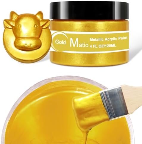 Amazon.com: Wadities Acrylic Paint Metallic Gold, 250ml Gold Leaf Paint ...
