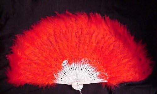 Amazon.com: Feather Fans - 22" x 11" Red Feather Fan - QL12 : Home ...