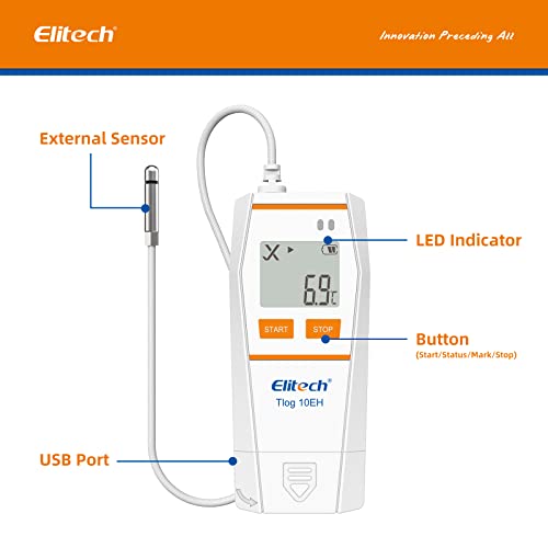 Snapklik.com : Elitech Tlog 10EH Digital Temperature Data Logger Reusable Temperature Recorder ...