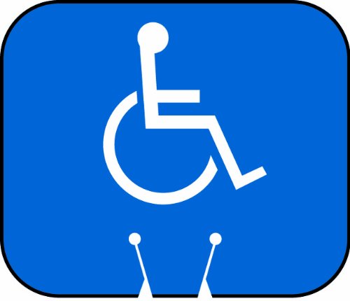Cone Sign, 12.75"x10.5", Handicap Parking (Symbol) Non-Reflective Blue ...