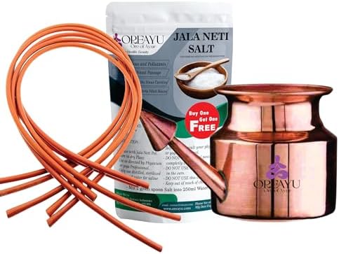 OREAYU ™ Copper Neti Yoga and Ayurveda Jala Neti Pot for Sinus, Nose ...