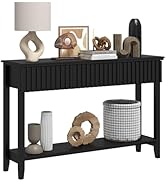 Amazon.com: LAZZO Rattan Console Table Boho Entryway Table Narrow Long ...