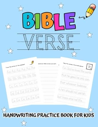Bible Verse Handwriting Practice Book for Kids: 50 Large Print Memory ...