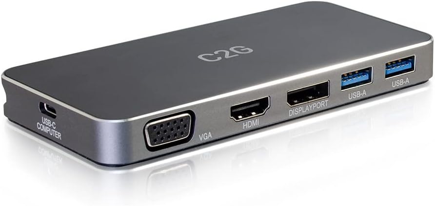 C2G USB-C 7-in-1 Dual Display MST Docking Station with HDMI ...