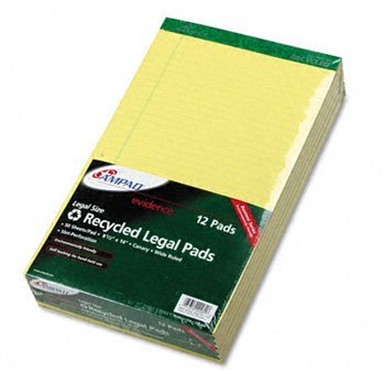 Ampad® Evidence® Recycled Writing Pads PAD,PERF,LGL,CA,50SH,RECY (Pack ...