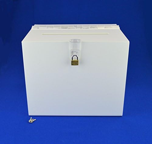 Pos Display Shop Large Lockable White Acrylic Ballot Box Comments Box ...