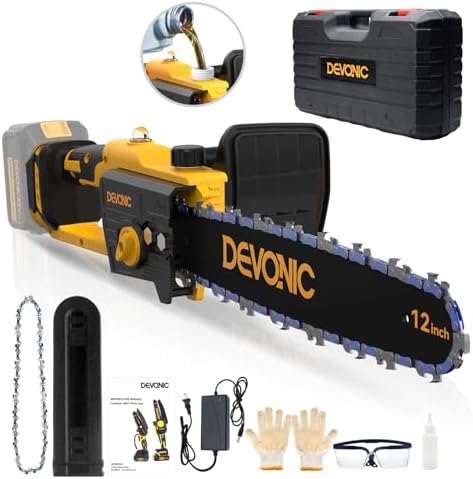 Amazon.com : Decerk Chainsaw Cordless, 12 Inch Electric Chain Saw with ...