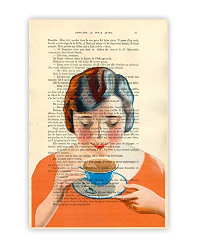 Amazon.com: Vintage coffee lady artwork Retro coffee house wall decor ...