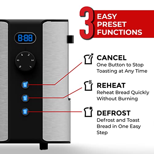 Mueller UltraToast Full Stainless Steel Toaster 4 Slice, Long Extra ...