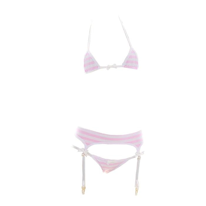 Buy Women’s Extreme Bikini Lingerie Stripe Halterneck Bra and Micro ...
