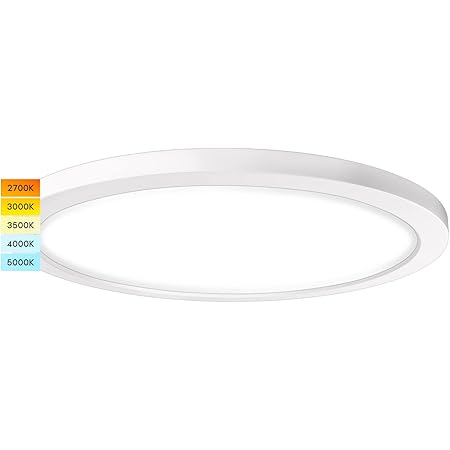 LUXRITE 12 Inch Round LED Flush Mount Ceiling Light Fixture, 22W, 5CCT ...
