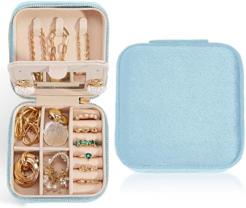 Amazon.com: Beatilog Travel Jewlery Case, Velvet Small Jewelry Box for ...