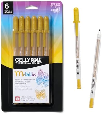 SAKURA Gelly Roll Metallic Gel Pens - Pens for Scrapbook, Journals ...