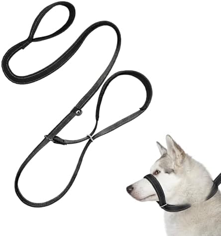 Siliget Figure of 8 Dog Lead Anti Pull, 180cm No Pull Dog Leads for ...