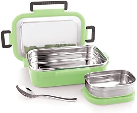 Buy Attro Click Eat Junior Rectangular Stainless Steel Lunch Box with 1 ...