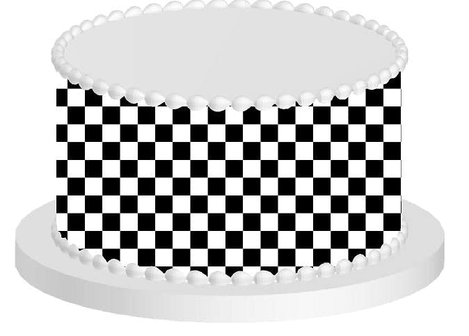 Amazon.com : Checkered Flag Edible Tall Cake Decoration Wrap ...