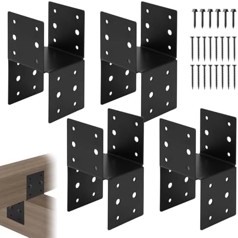 Amazon.com: Cskunxia 4PCS Black Caps Tie Bracket , Steel Post Anchor ...