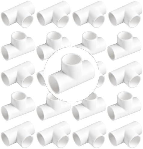 Amazon.com: Akamino 20 Pack 3/4in Tee 3 Way PVC Pipe T Fittings, SCH40 ...