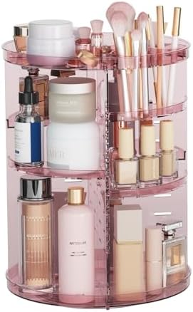 Amazon.com: Rotating Makeup Organizer, DIY 8 Adjustable Layers 360 ...