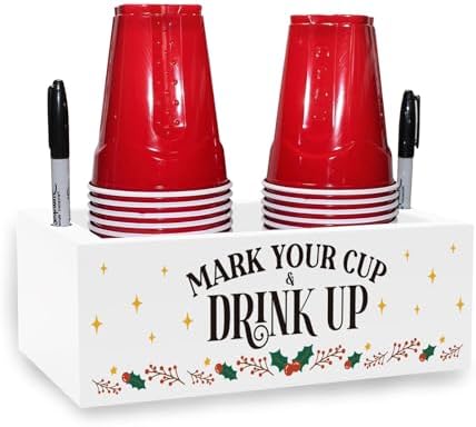 Amazon.com: LBEMEY Acacia Wood Cup Holder, Party Cup Organizer Storage ...