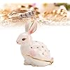 Cyrank Bunny Trinket Box, White Rabbit Enameled Cute Animals Design ...