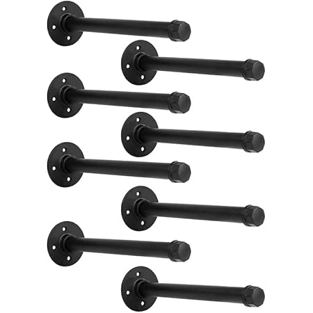 Amazon.com: Pipe Bracket 8 inch (6 pcs Black Steel) - Industrial DIY ...