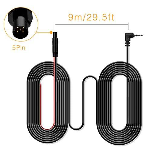 Snapklik.com : 5 Pin Backup Camera Extension Cable, 29.5ft Rear View ...
