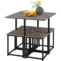 Yaheetech Industrial Dining Table Set for 4