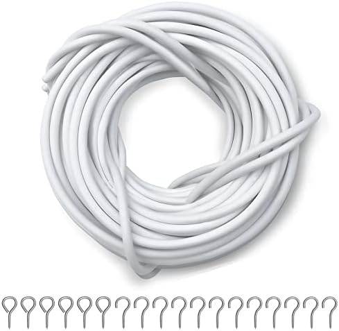 Dikots Net Curtain Wire and Hooks Set - 10M Curtain wire kit with 25 ...