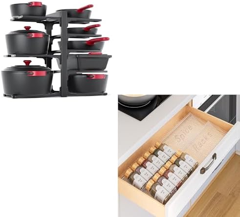 Amazon.com: MUDEELA Heavy Duty Adjustable Pan Organizer and 2 Tier- 2 ...