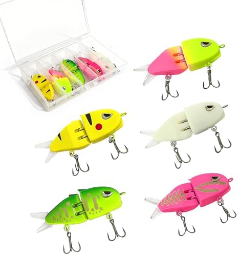 Amazon.com : 5 Pack Mini Glide Baits – Multi-Jointed Swimbait Fishing ...