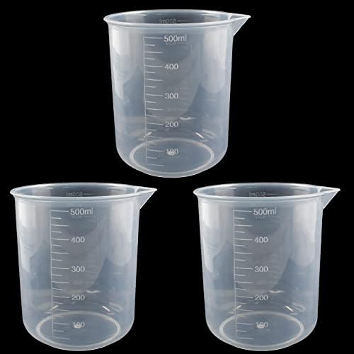 Amazon.com: Waziaqoc 500ml/17.1oz Plastic Graduated Beaker (3 Pack ...