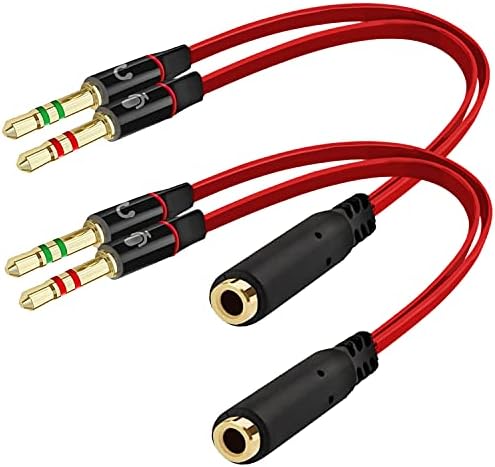 Amazon.com: Combo Audio Adapters Cable Headphone Y Splitter with Mic ...