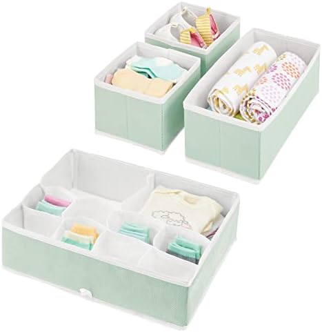 mDesign Set of 4 Children's Room Storage Boxes – Fabric Storage Bins ...
