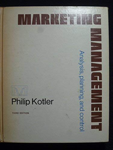 Marketing management: Analysis, planning, and control: Kotler, Philip ...