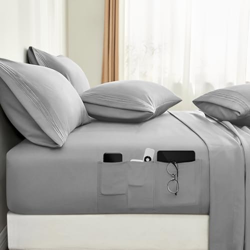 Amazon.com: Elegant Comfort 4-Piece Smart Sheet Set - Luxury Soft 1500 ...