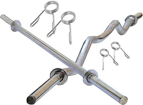 Buy Encanto Fitness Combo of 3 Feet Curl Rod and 5 Feet Straight Rod ...