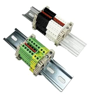 Dinkle UL Listed AC DIN Rail Terminal Block Kit #1 White/Black/Green ...