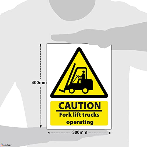 RDLCAR Safety Caution Fork Lift Trucks Operating Sign – High Visibility ...