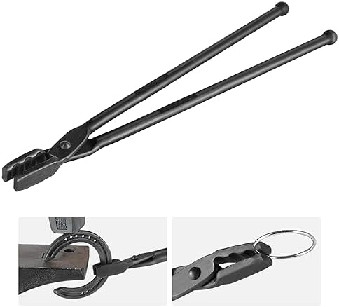 VEVOR Blacksmith Tongs, 18” Wolf Jaw Tongs, Carbon Steel Forge Tongs ...