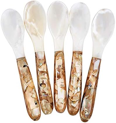 Amazon.com: DUEBEL Set of 6 Caviar Spoons of Abalone Handle, 4" Mother ...