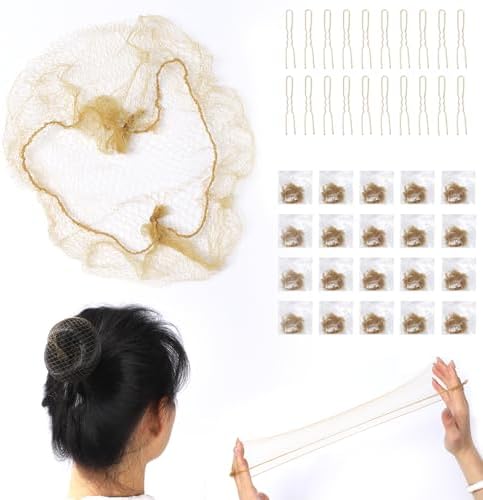 Amazon.com : Blonde Hair Nets for Ballet Buns and Sleeping, 20 ...