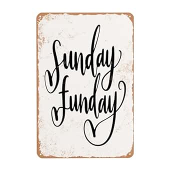 Sunday Funday Vintage Metal Tin Sign, Funny Decoration Retro ...