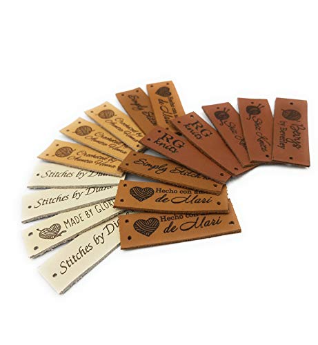 Amazon.com: Folding leather labels, knitting labels, personalized logo ...