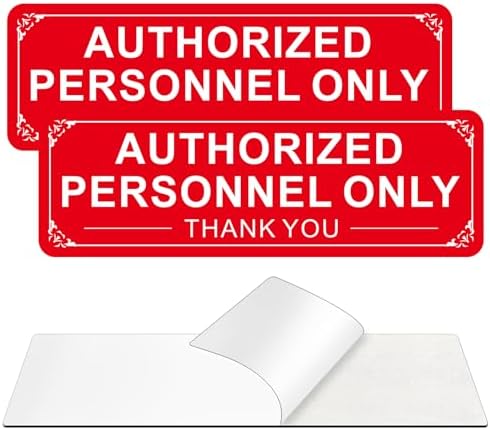 Amazon.com: (2 Pack) Authorized Personnel Only Sign, Self Adhesive Rust ...