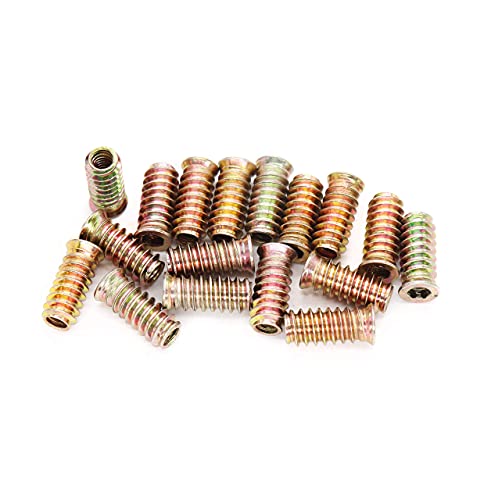 Snapklik.com : 1/4-20 25mm Wood Threaded Inserts Nuts Zinc Plated ...